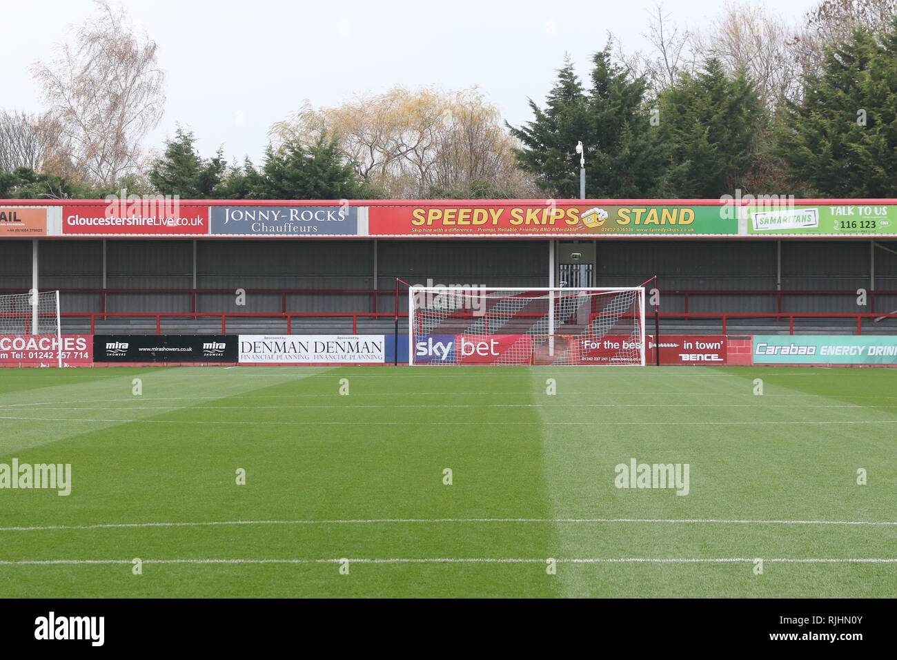 Cheltenham Town FC's home ground the Jonny Rocks Stadium, Whaddon Road ...