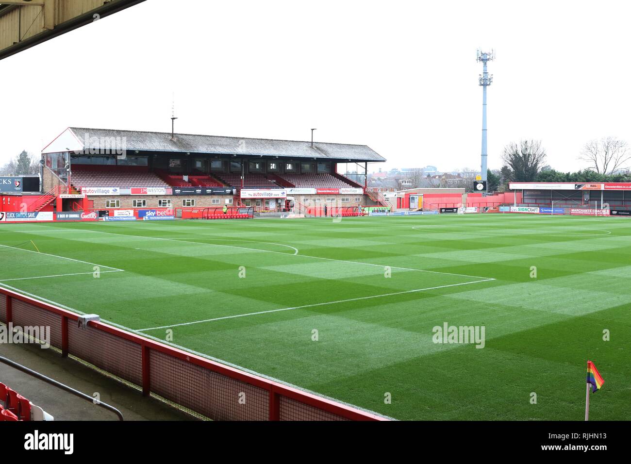 Cheltenham Town FC's home ground the Jonny Rocks Stadium, Whaddon Road ...