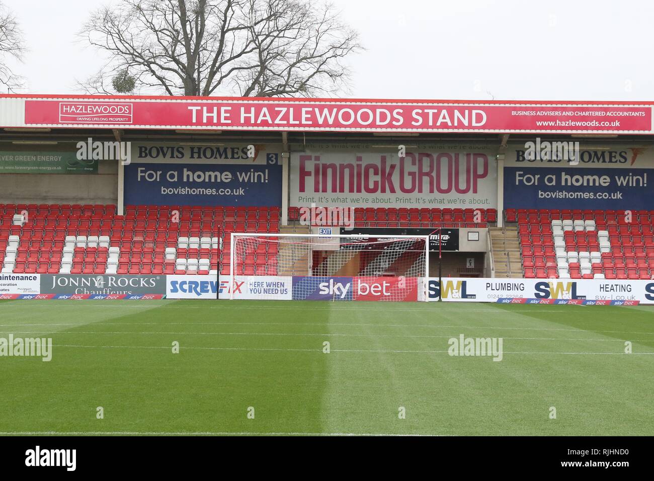 Cheltenham Town FC's home ground the Jonny Rocks Stadium, Whaddon Road ...