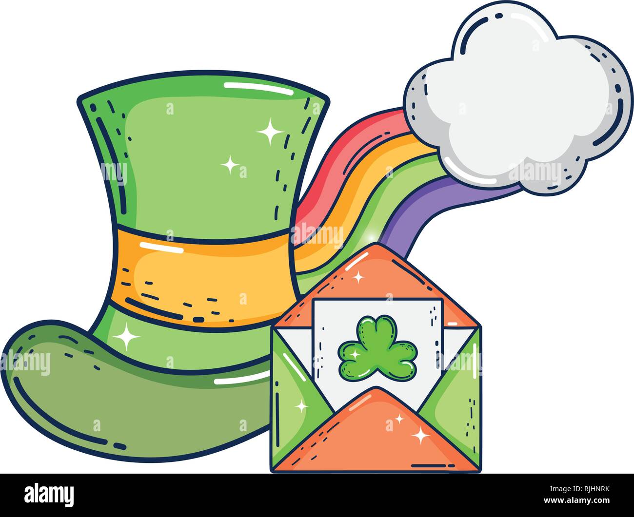 cute leprechaun hat and rainbow Stock Vector Image & Art - Alamy