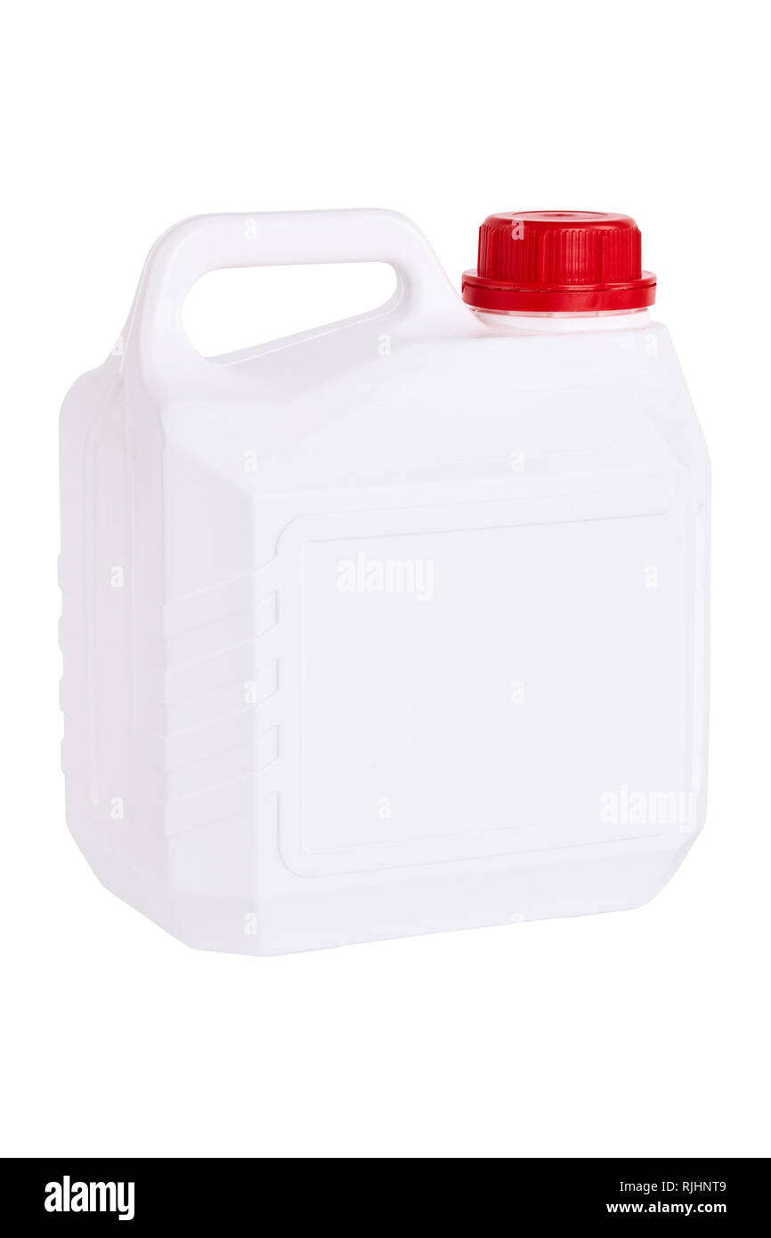 White plastic canister isolated Stock Photo - Alamy