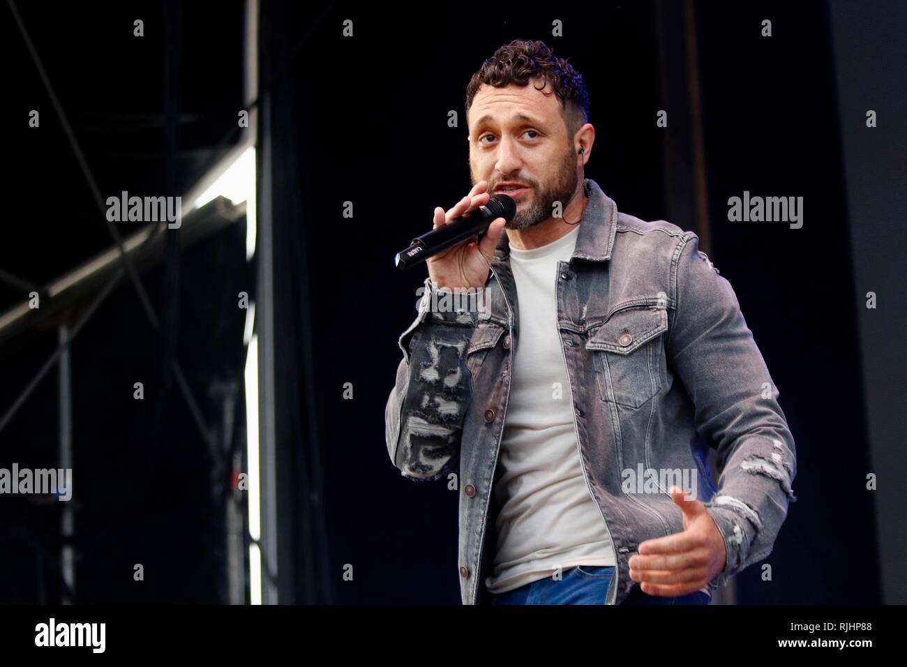 Boy band Blue on stage, taking part in The Grandslam 2018: Summer of ...