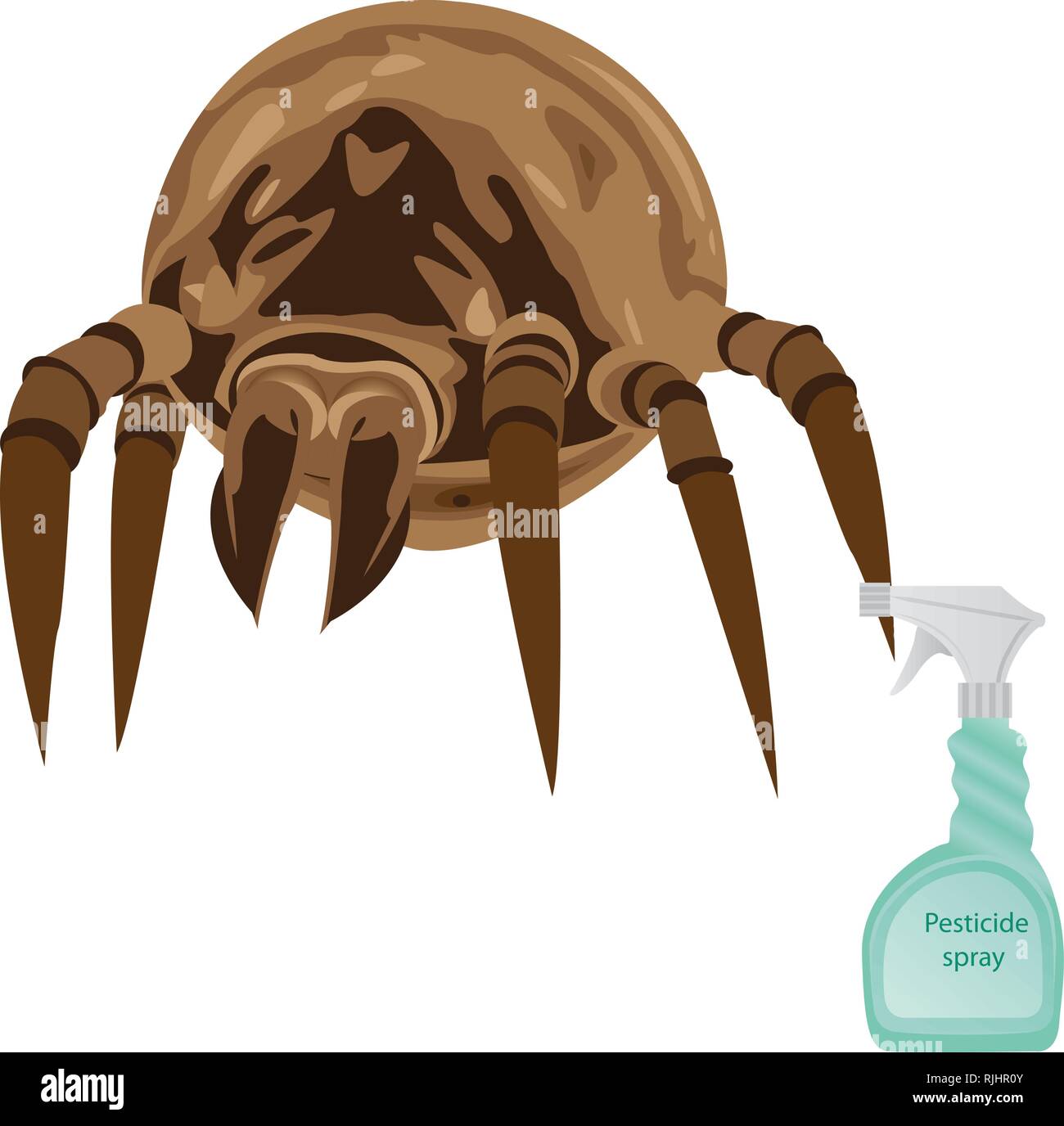 Pest insect and parasites control. Pesticide spray aerosol bottle. Stop ...