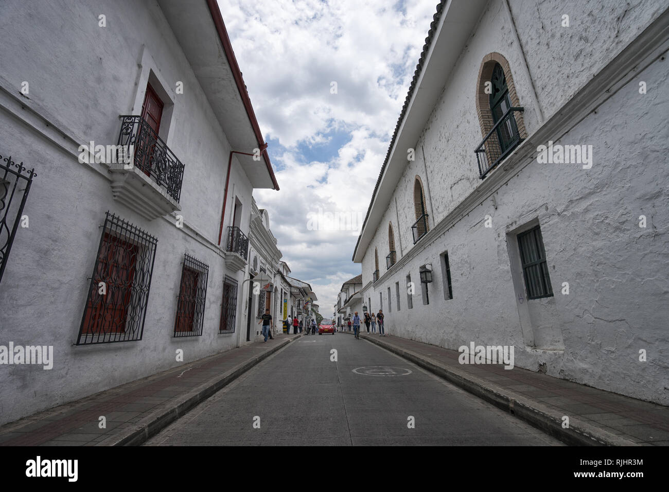 Popayan, Colombia - September 12, 2018: whitewash colonial buildings ...