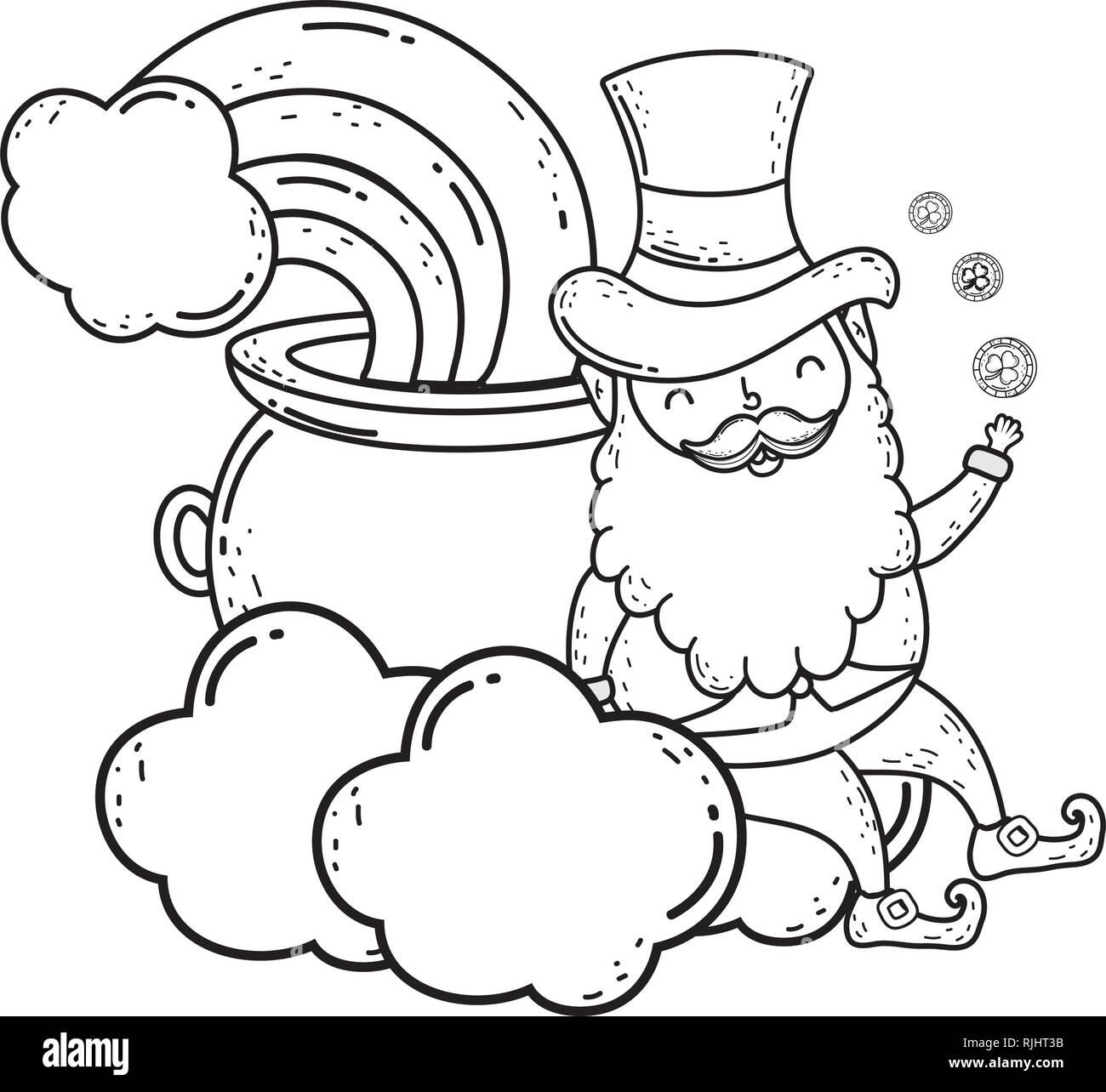 st patricks day leprechaun with rainbow Stock Vector Image & Art - Alamy