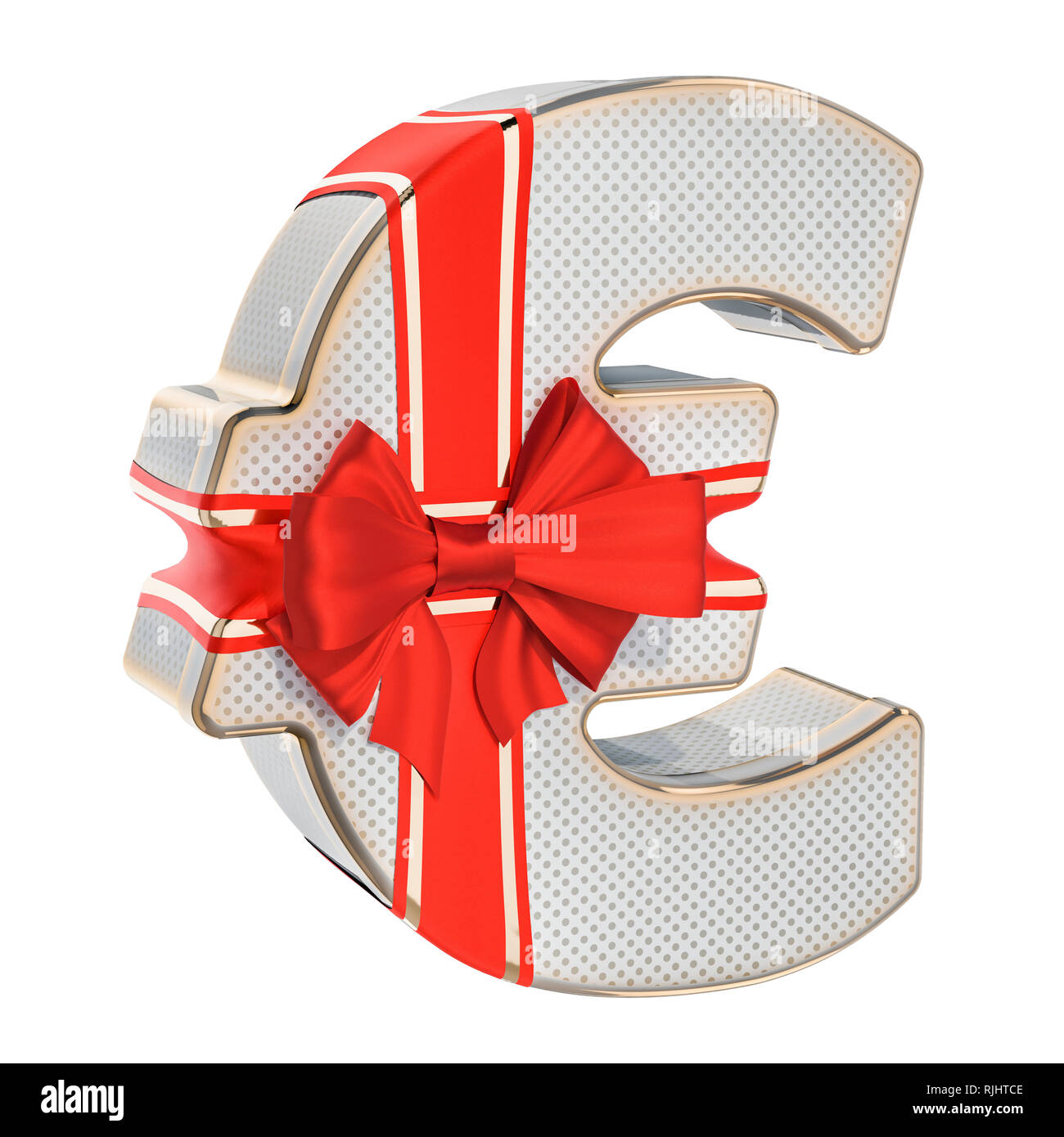 Euro symbol from gift box with red ribbon bow, 3D rendering Stock Photo ...
