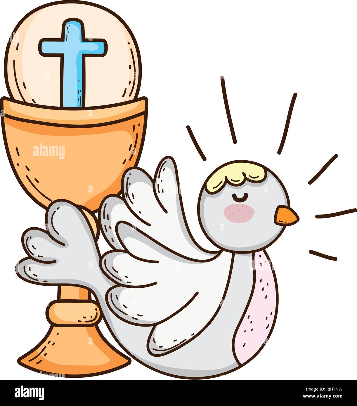sacred chalice religious with dove bird Stock Vector Image & Art - Alamy
