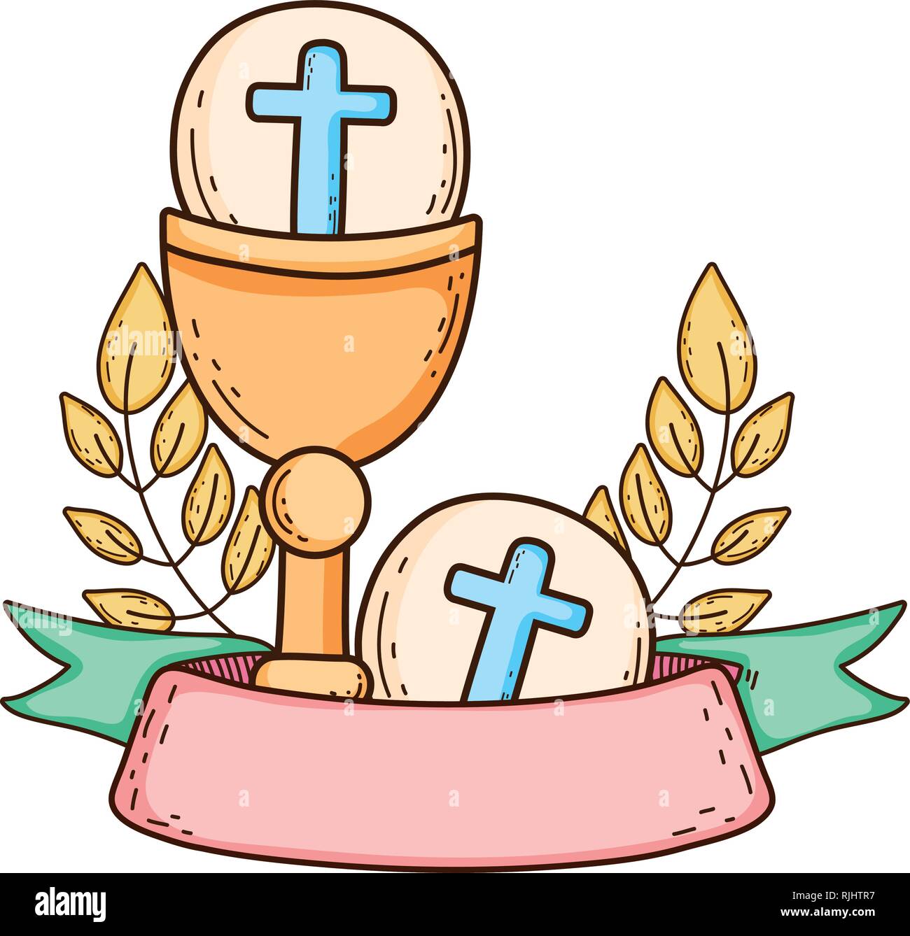 sacred chalice with first communion Stock Vector Image & Art - Alamy