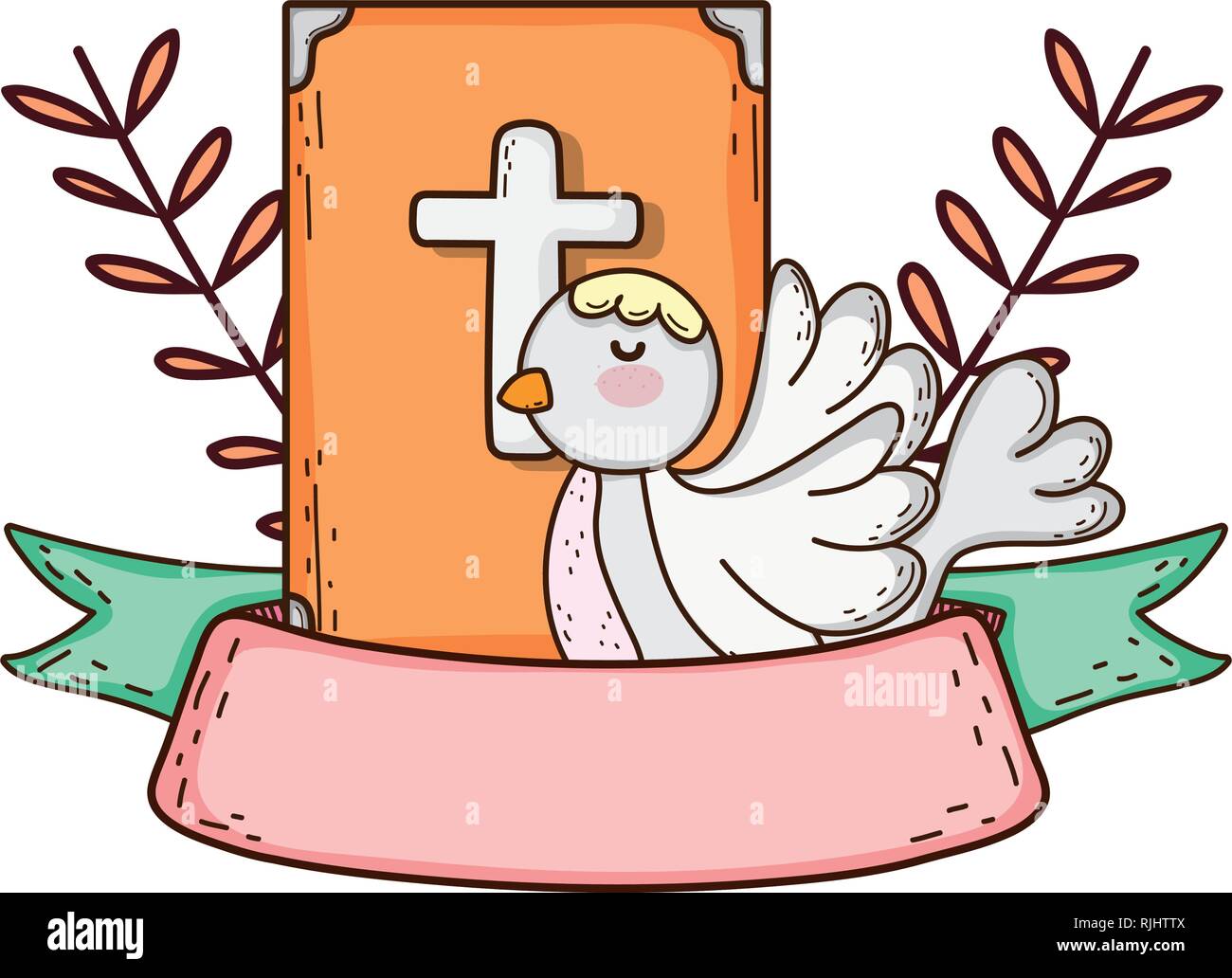 holy bible book with dove bird Stock Vector Image & Art - Alamy