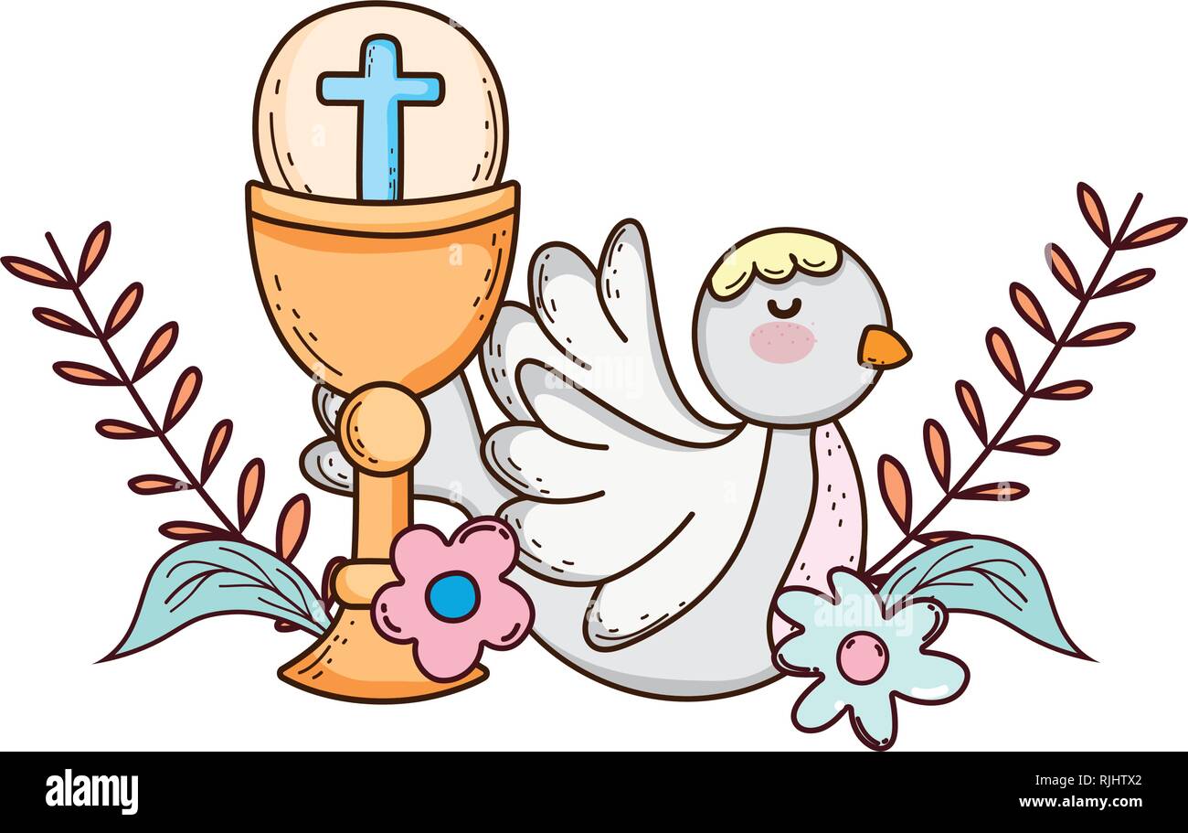 sacred chalice religious with dove bird Stock Vector Image & Art - Alamy