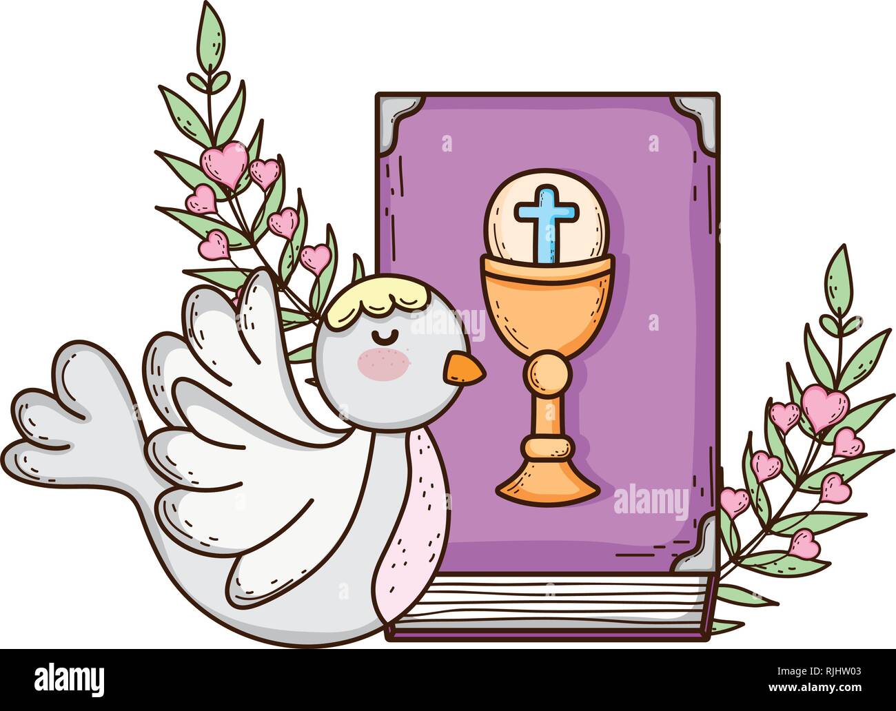 Holy spirit bird cross Stock Vector Images - Alamy