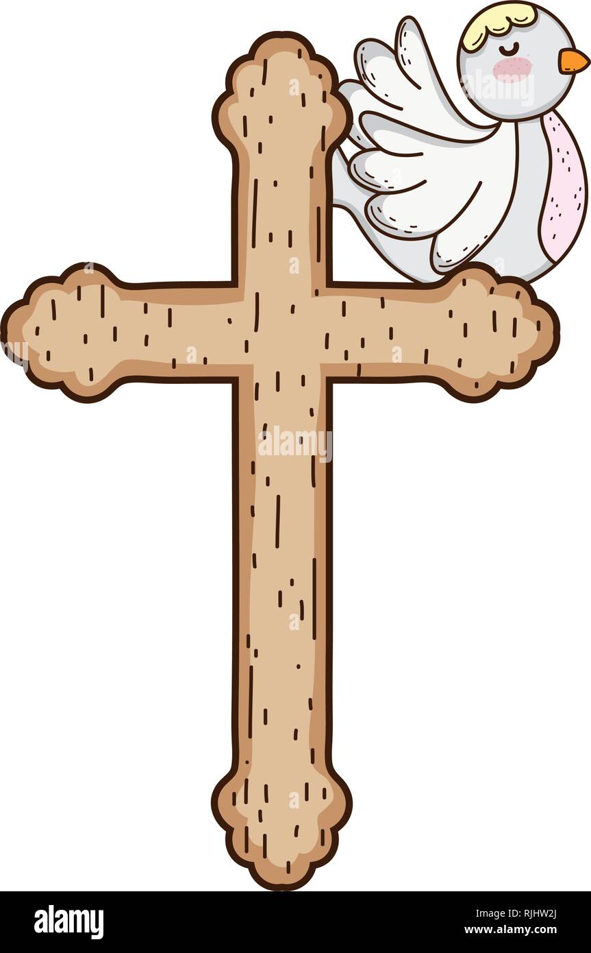 cute doves birds with cross Stock Vector Image & Art - Alamy