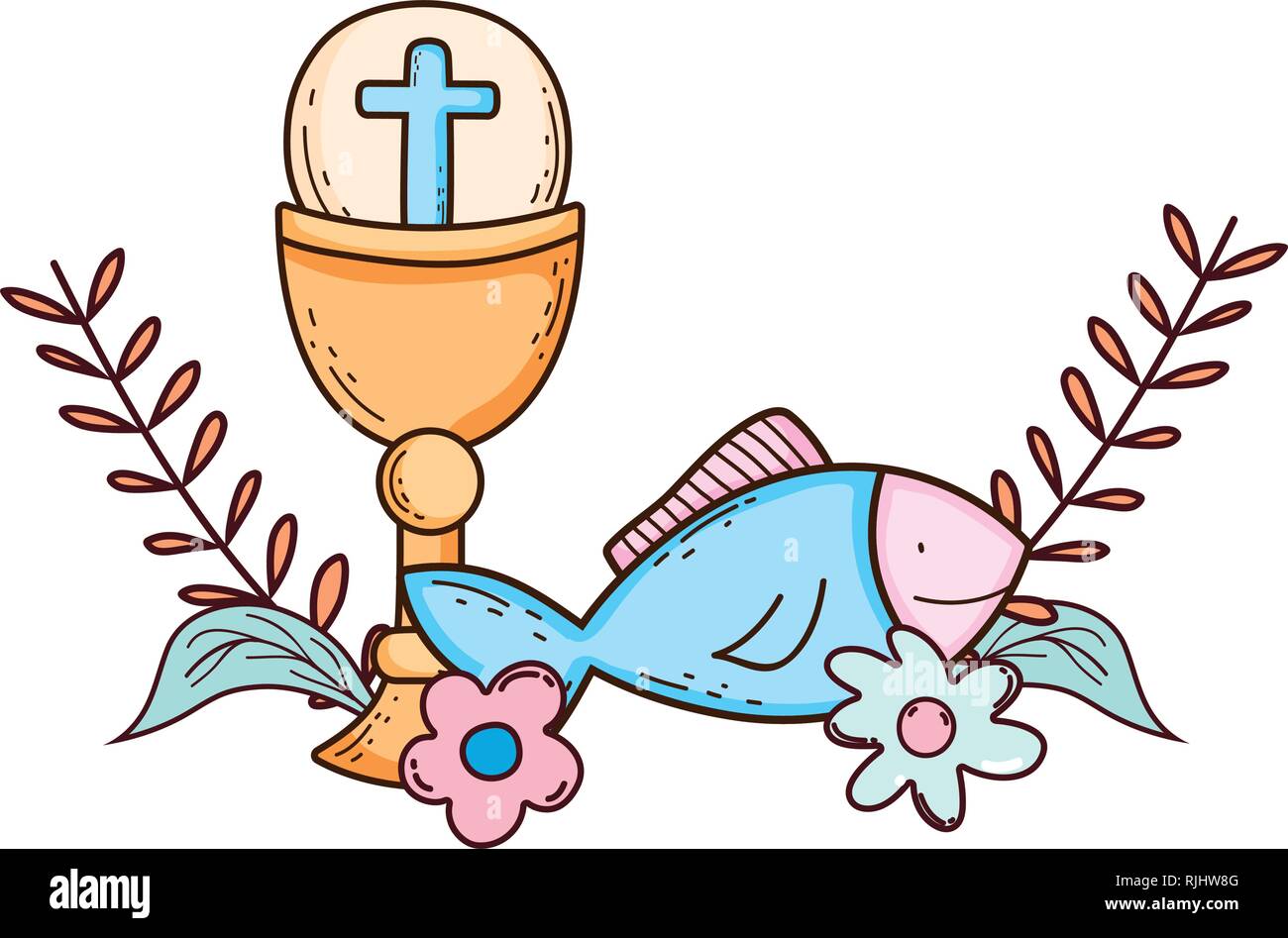 Illustration first communion card Cut Out Stock Images & Pictures - Alamy