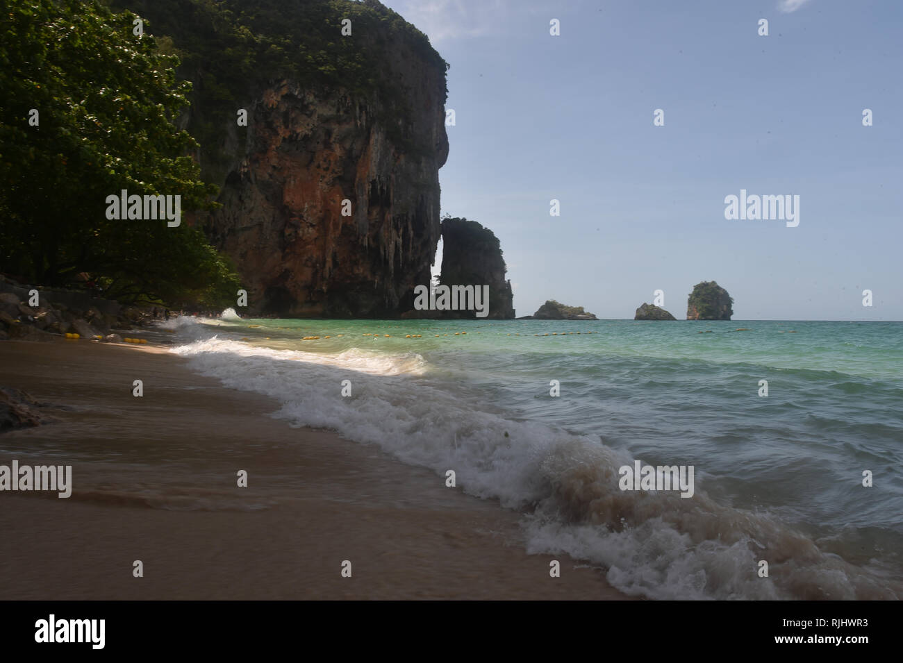 Limestone cliffs at Railay Beach Stock Photo - Alamy