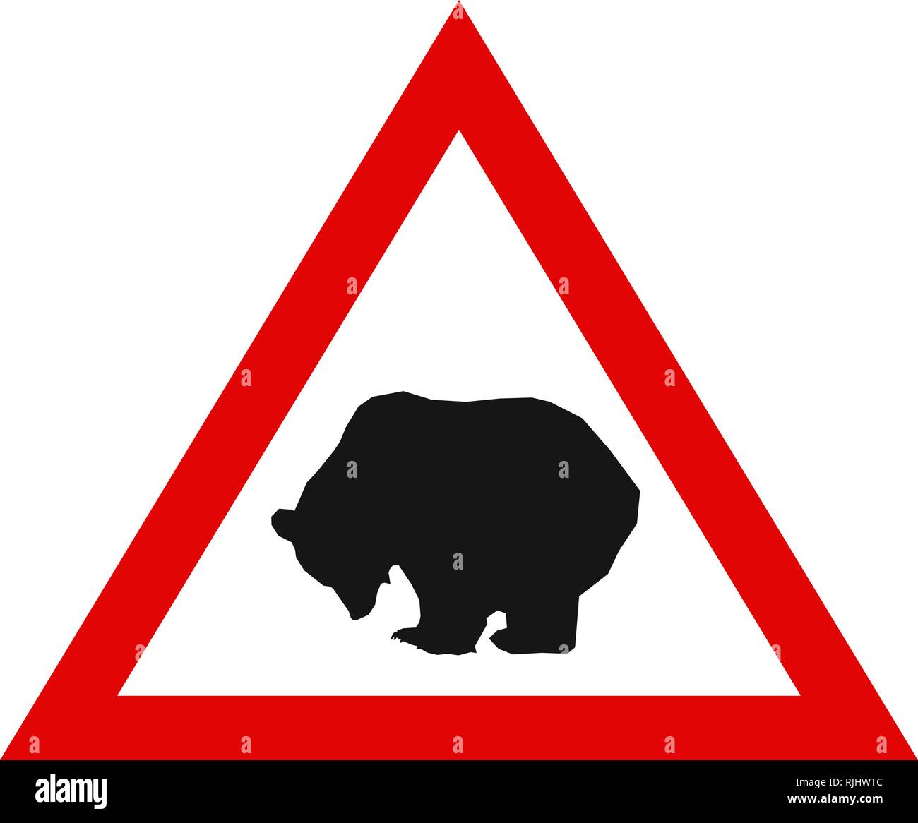 Bear warning sign Stock Vector Images - Alamy