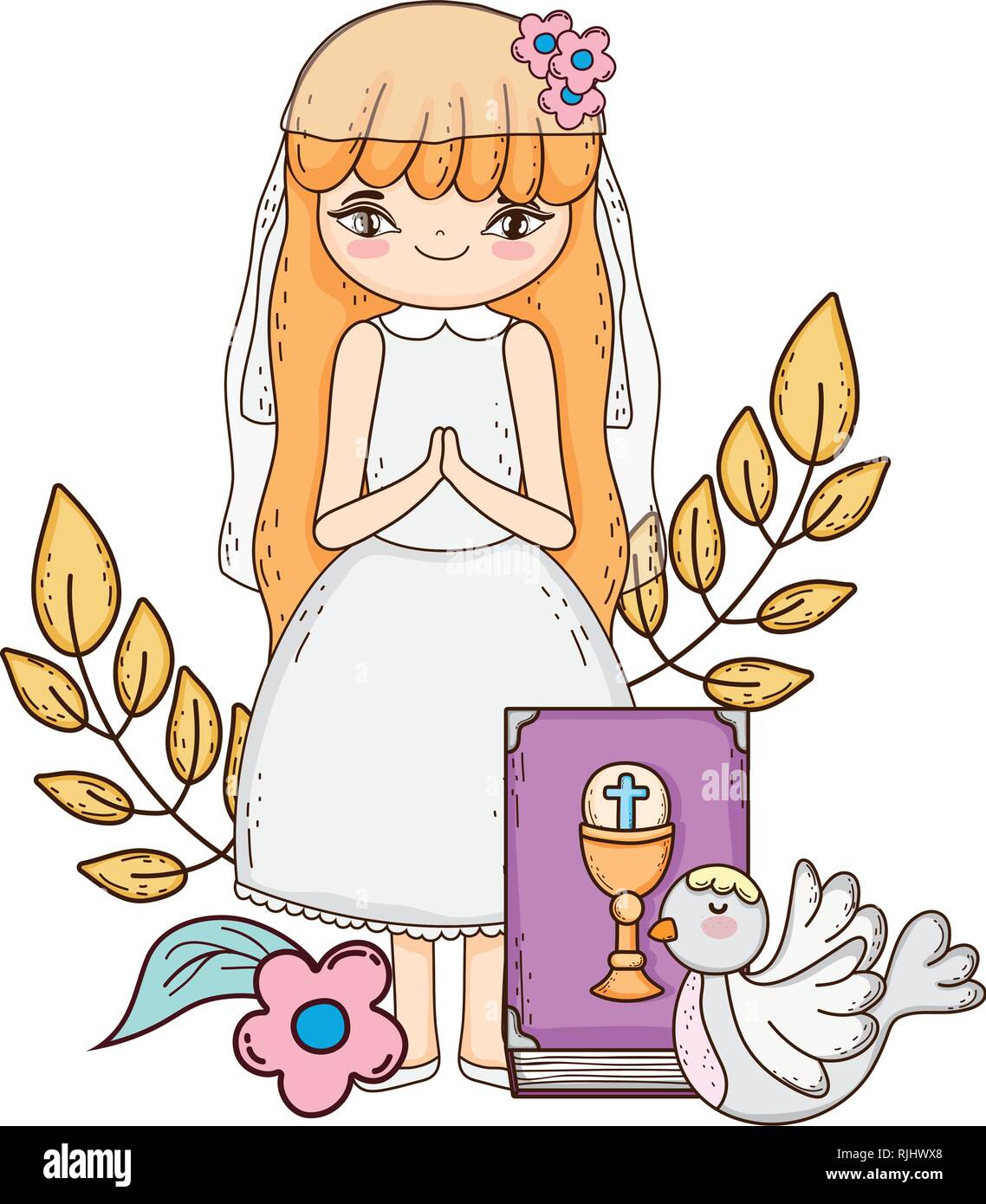 Dove first communion icon hi-res stock photography and images - Alamy