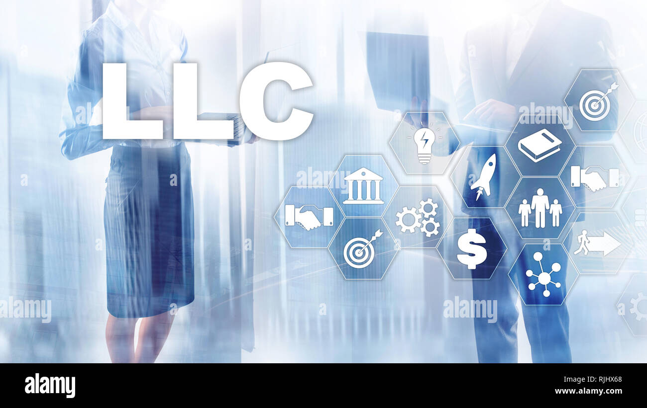 Limited Liability Company concept. Icons on virtual screen. Business ...