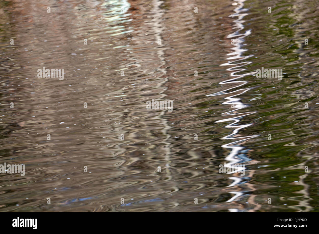 Rippled reflection of a forest on a pond in Maine Stock Photo - Alamy