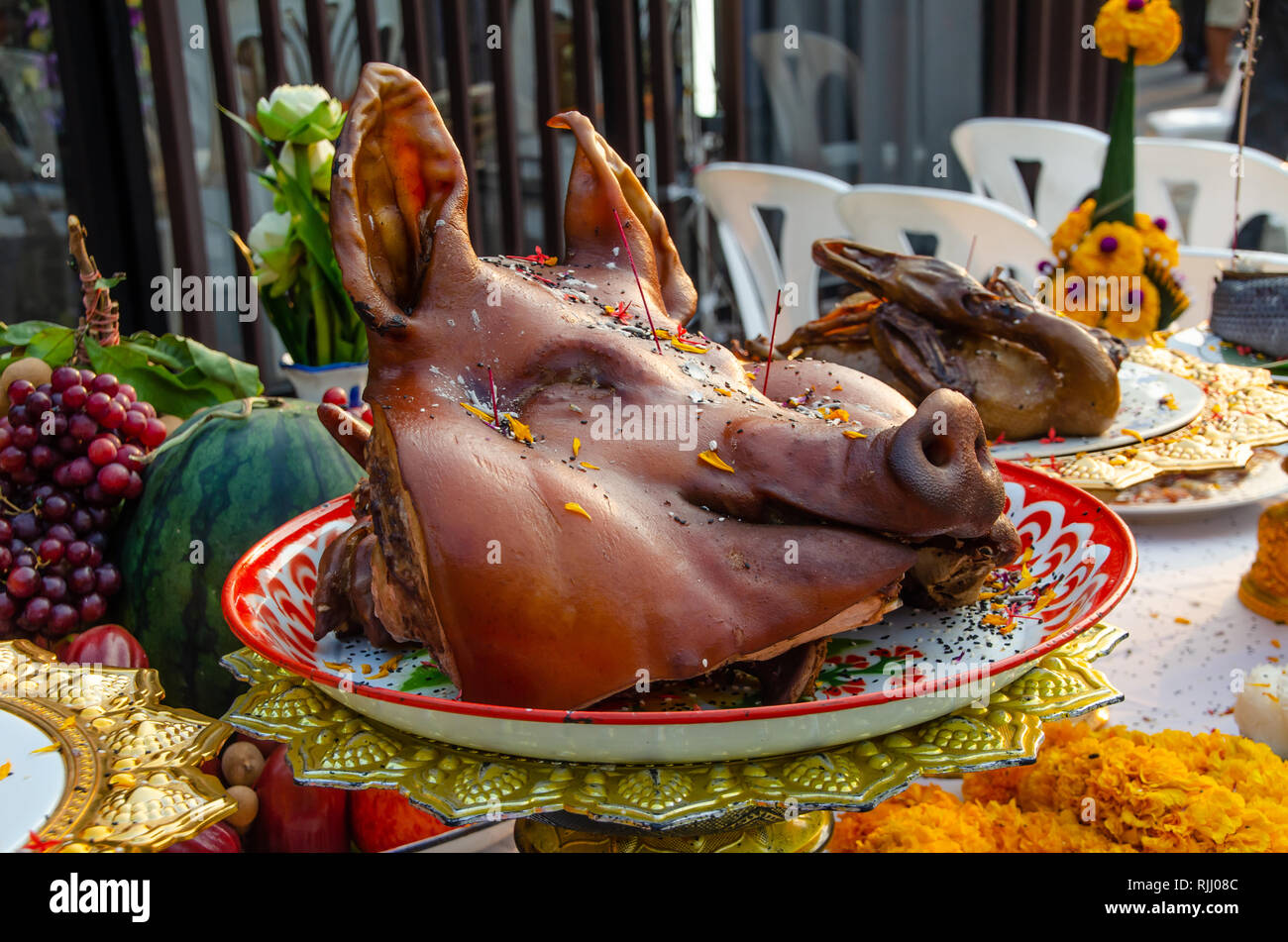 Dead pig head hi-res stock photography and images - Alamy
