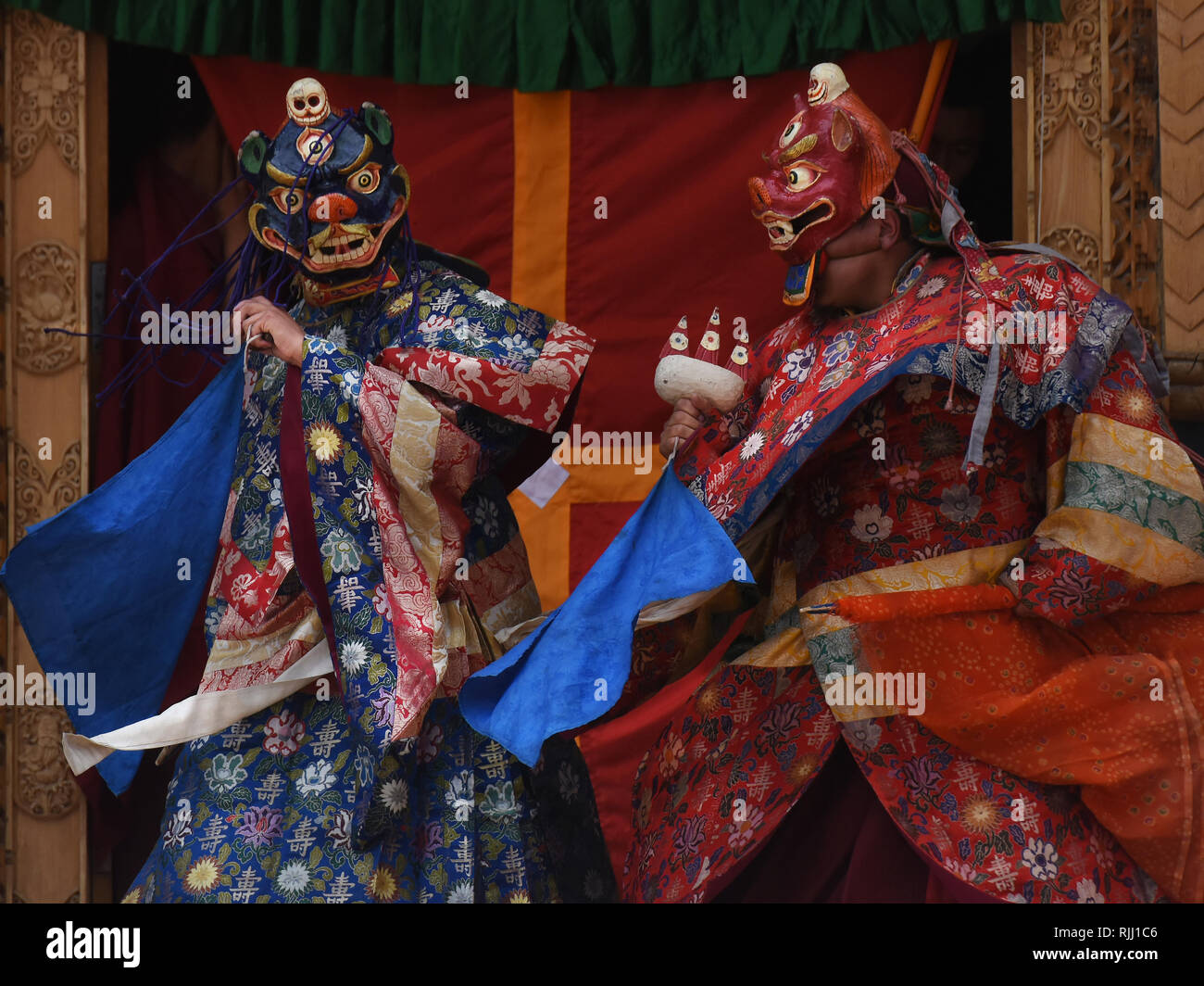 Religious clothes and ancient monster masks for religious ritual, Cham ...