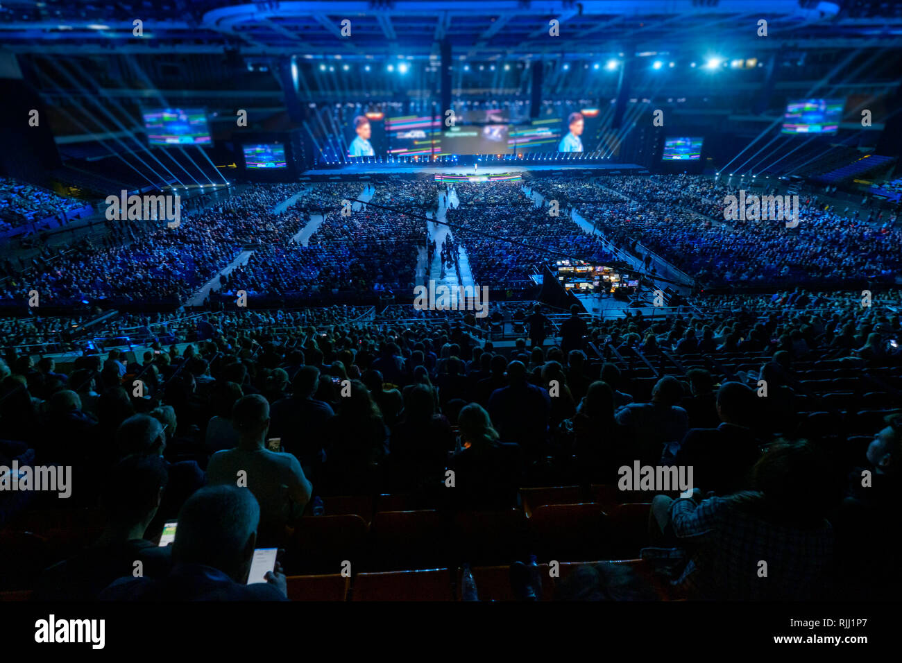 People attend business conference in congress hall Stock Photo - Alamy