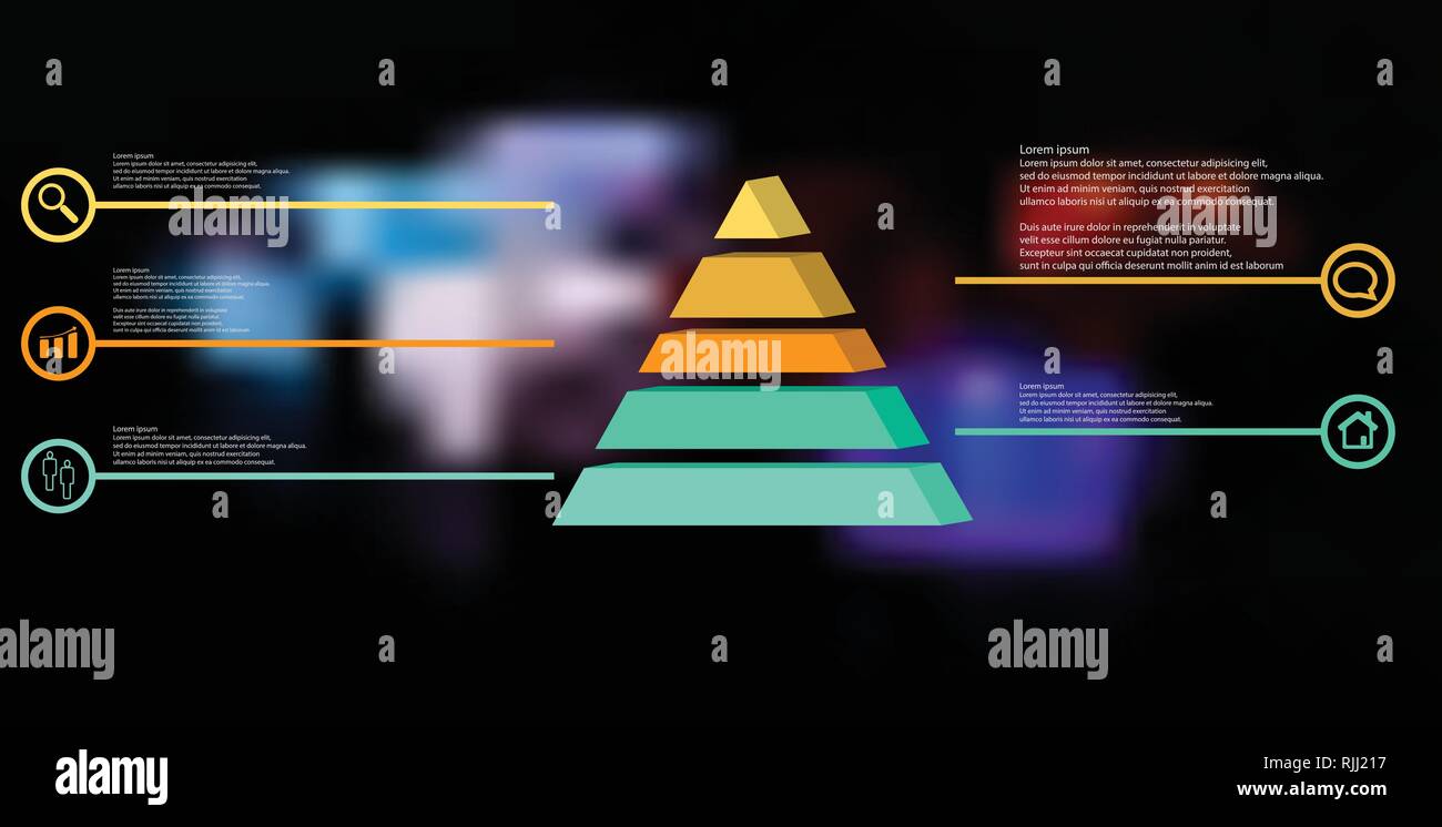 3D illustration infographic template. The embossed triangle is divided ...