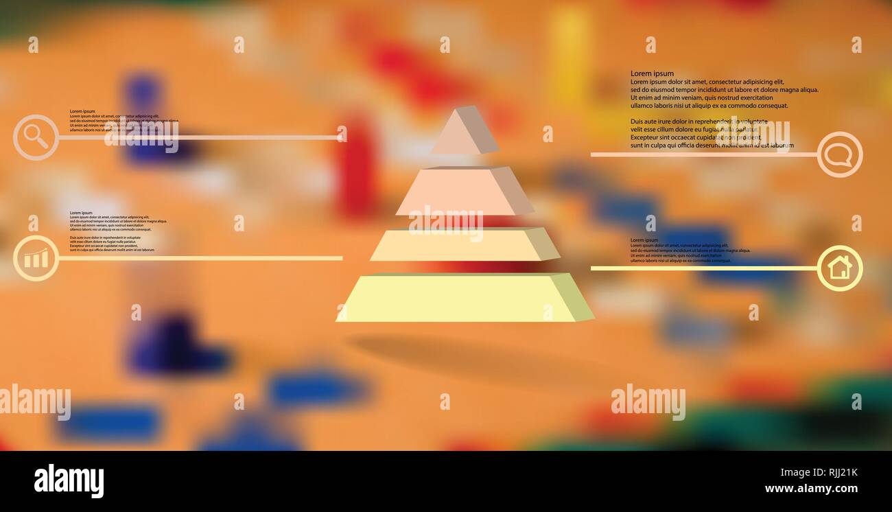 3D illustration infographic template. The embossed triangle is divided ...