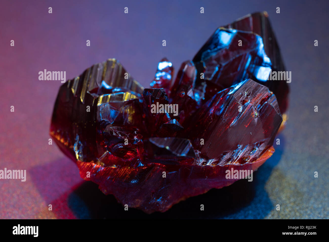 Gemstone nugget. Transparent Raw Ruby Stock Photo - Alamy