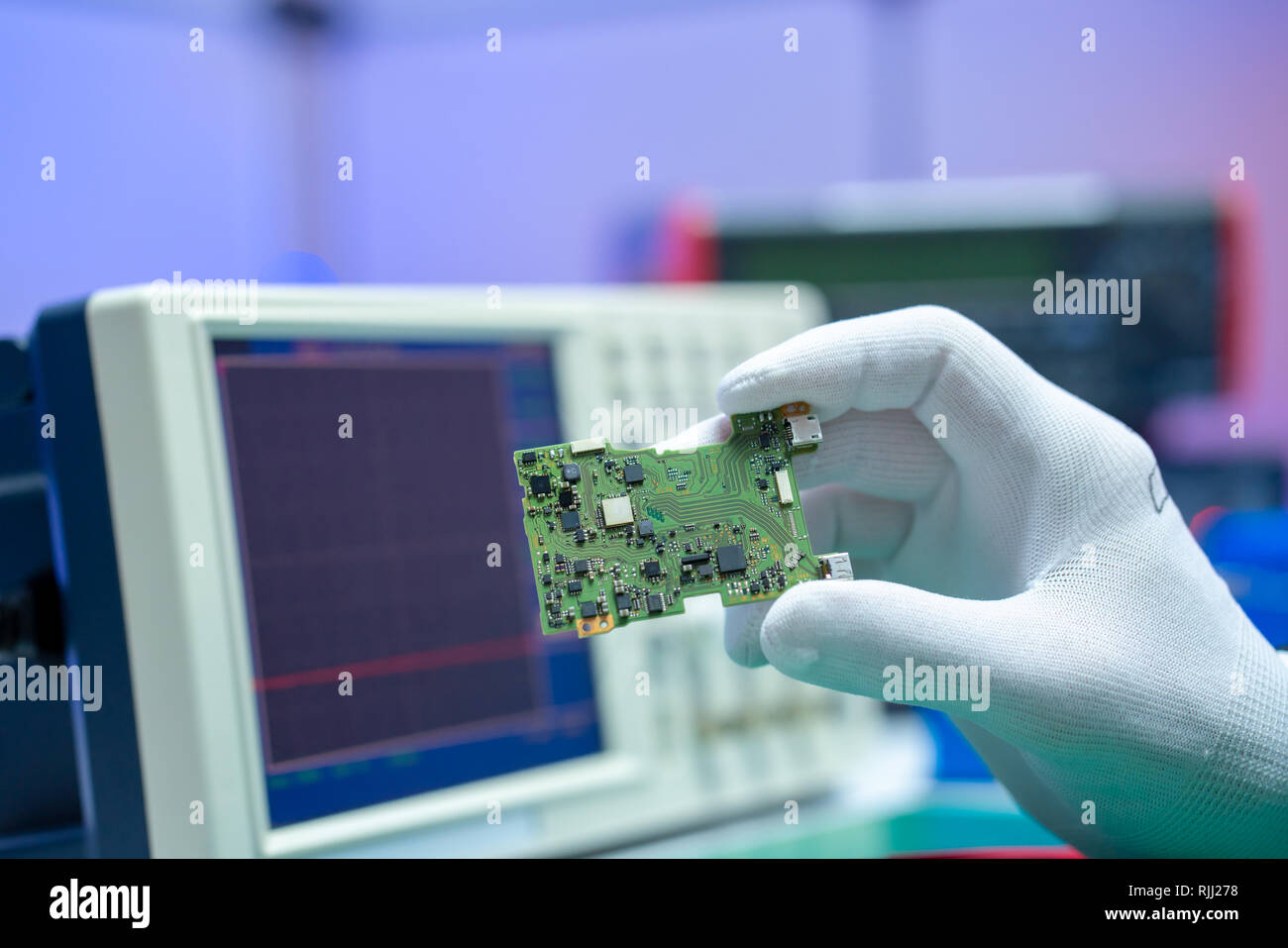 To repair the PCB of a modern monitor at the service center. Laboratory ...