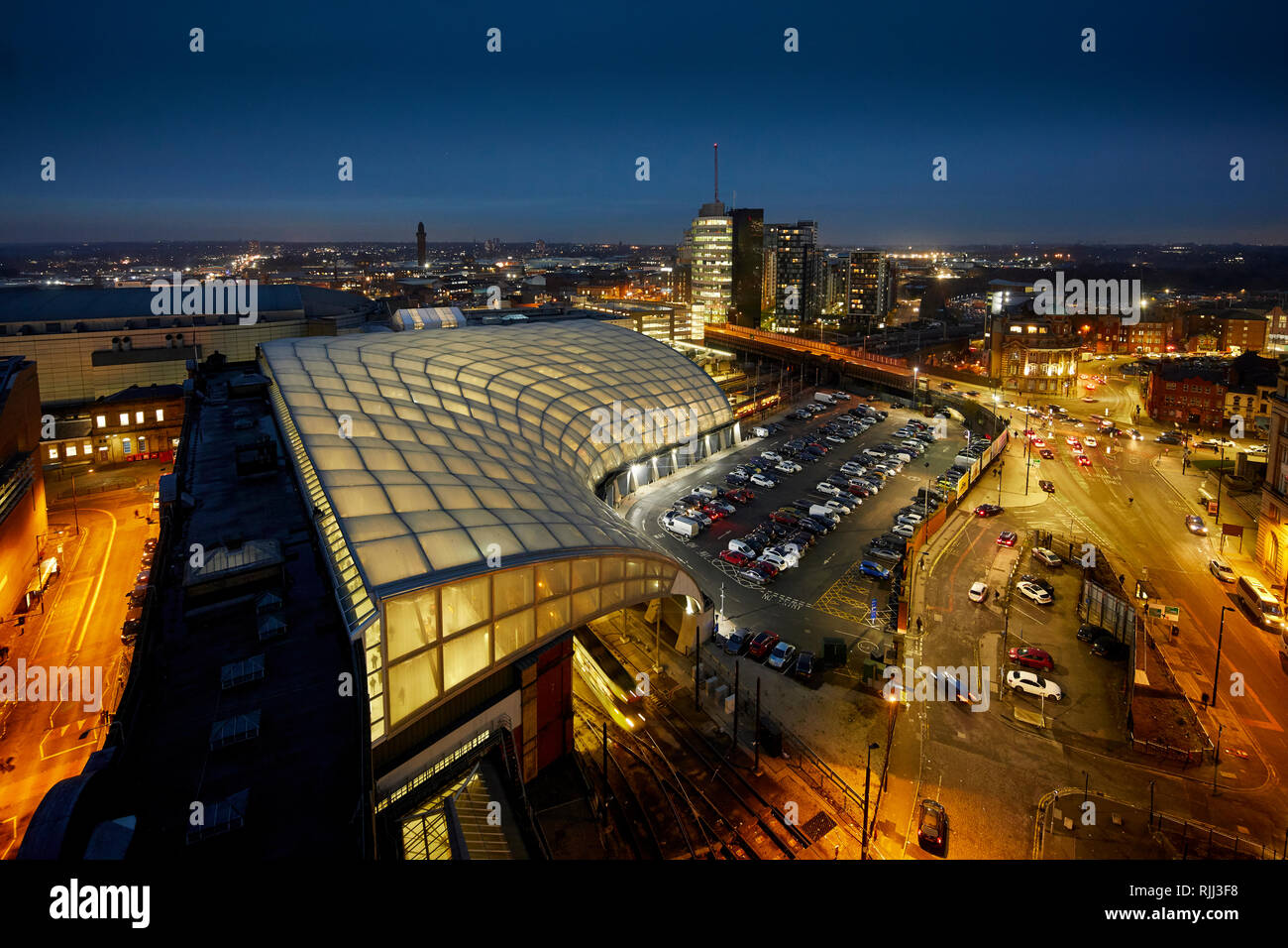 Manchester city centre skyline view across the rooftops from Hotel ...