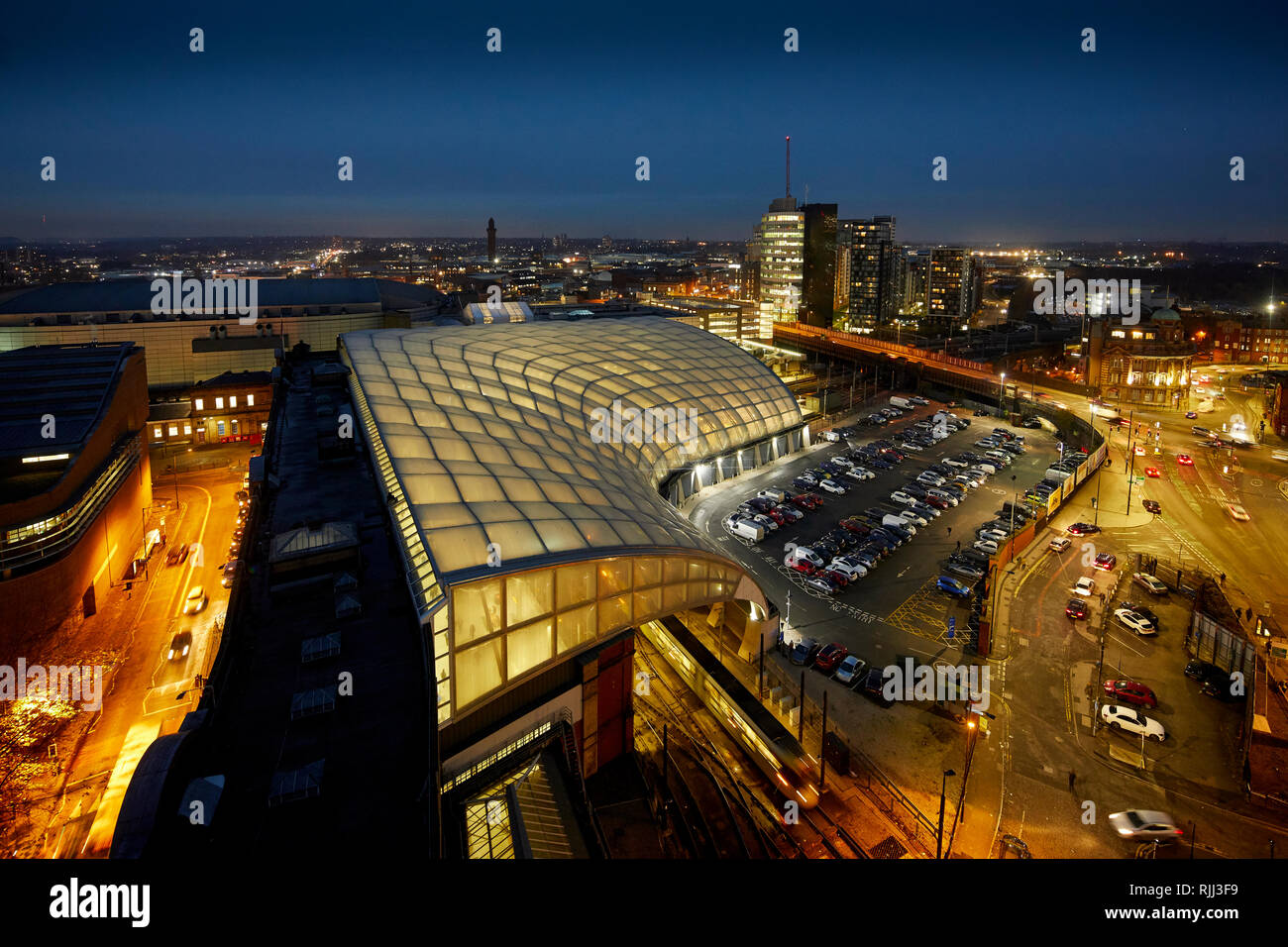Manchester city centre skyline view across the rooftops from Hotel ...