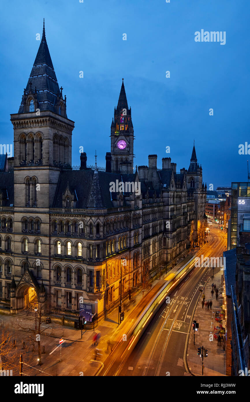 View from hunters Education of Grade I listed Manchester Town Hall a ...