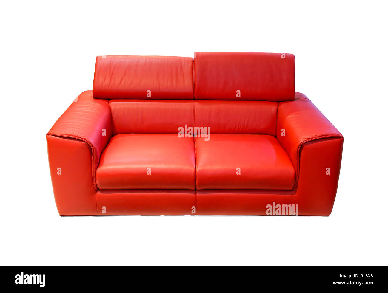 Modern red sofa isolated with clipping path included Stock Photo - Alamy
