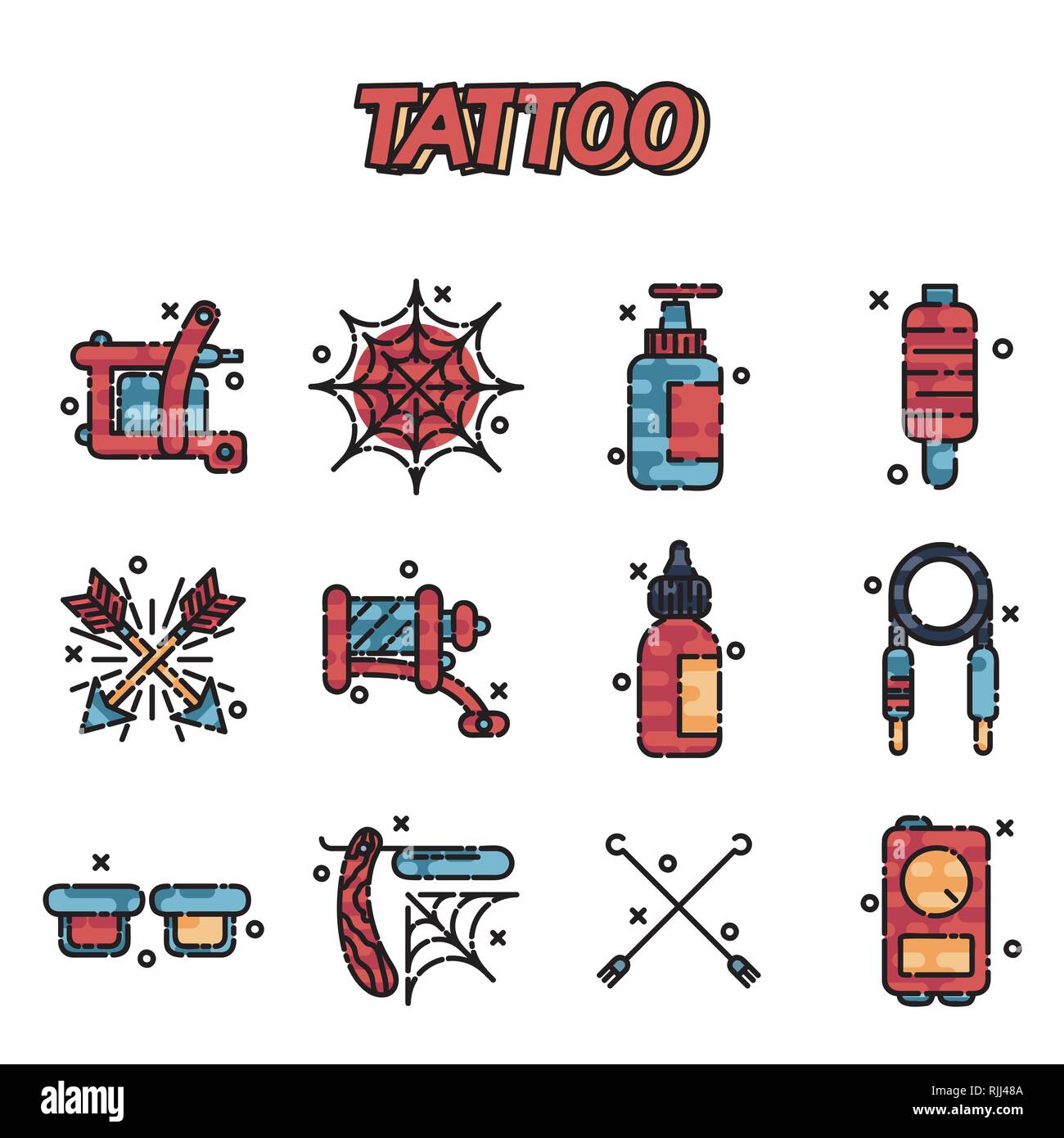 Skull paint tattoo logo vector hi-res stock photography and images - Alamy