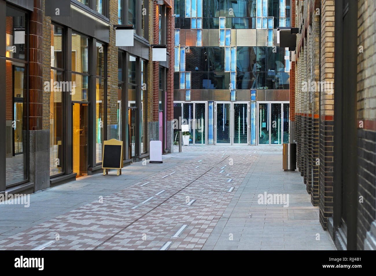Small street in pedestrian zone of London Stock Photo - Alamy