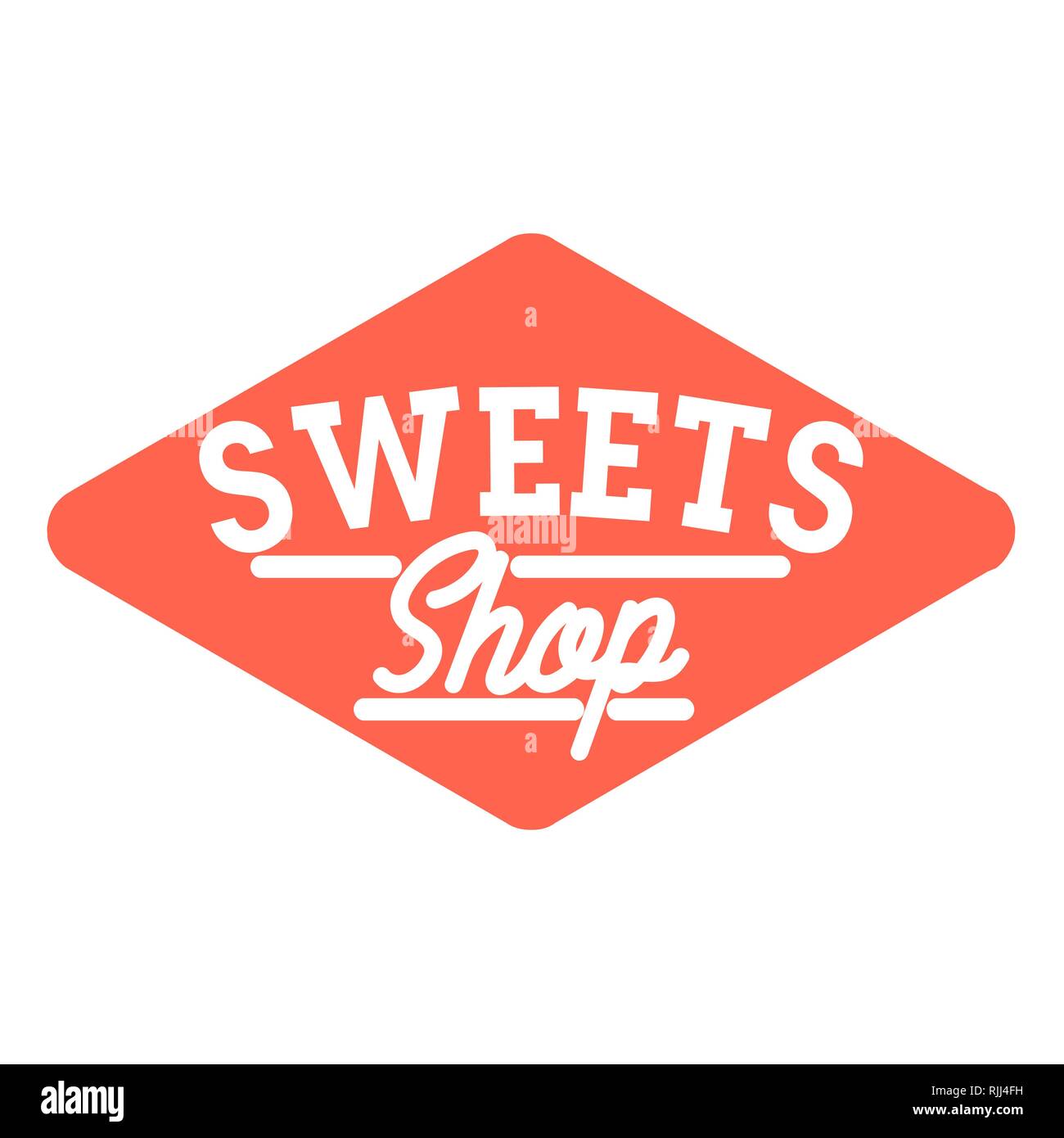 Color vintage sweets shop emblem. Desserts and sweet shop. Vector ...