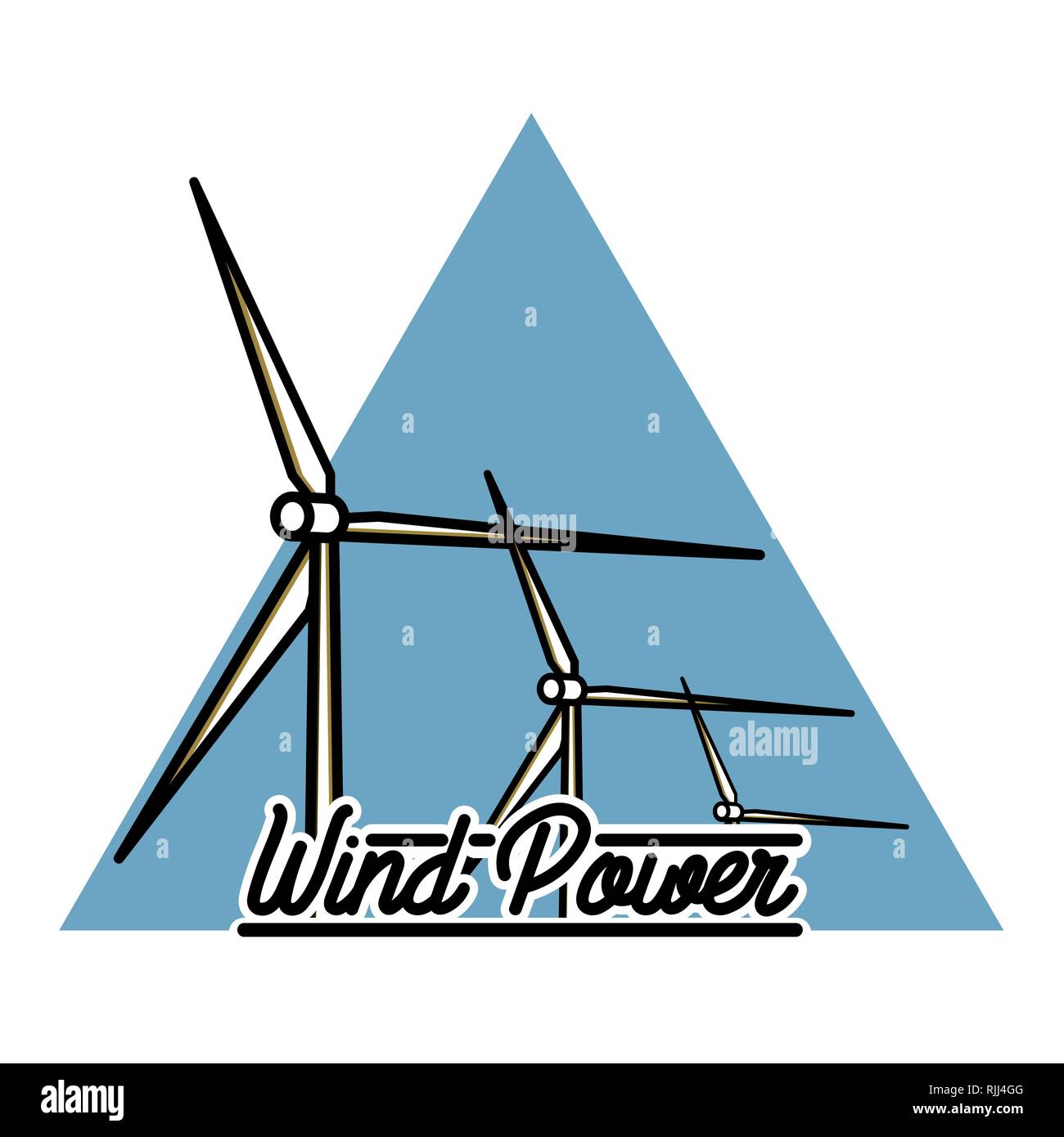 Color vintage wind power emblem label, badge and design elements ...