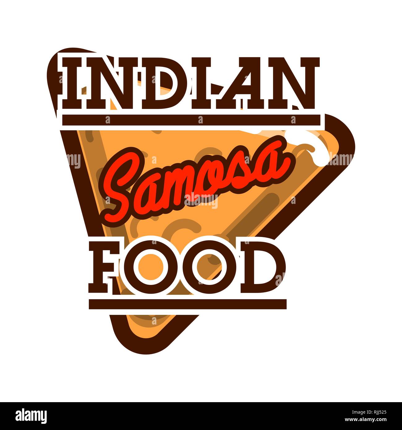 Color vintage indian food emblem, label, badge and design elements ...