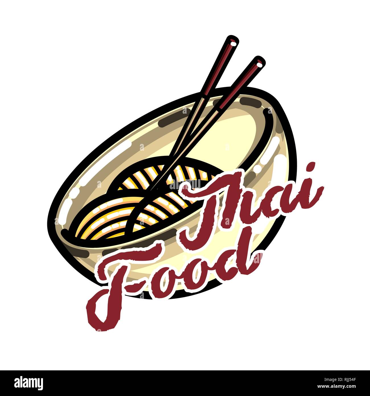 Color vintage thai food emblem, logo, badges, banners, emblem for asian ...