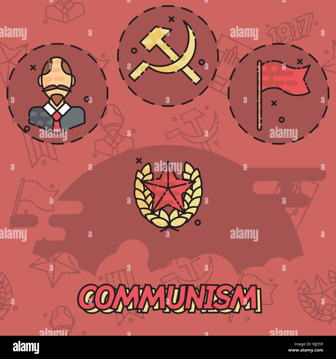 Communism flat concept icons. Vector illustration, EPS 10 Stock Vector ...