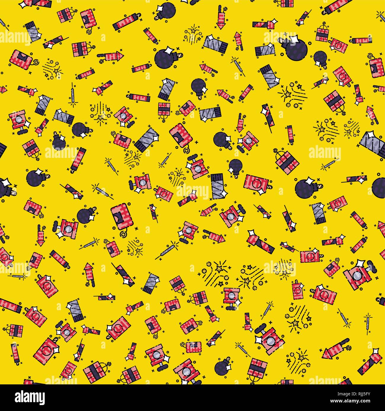 Pyrotechnics set pattern. Vector illustration EPS 10 Stock Vector Image ...