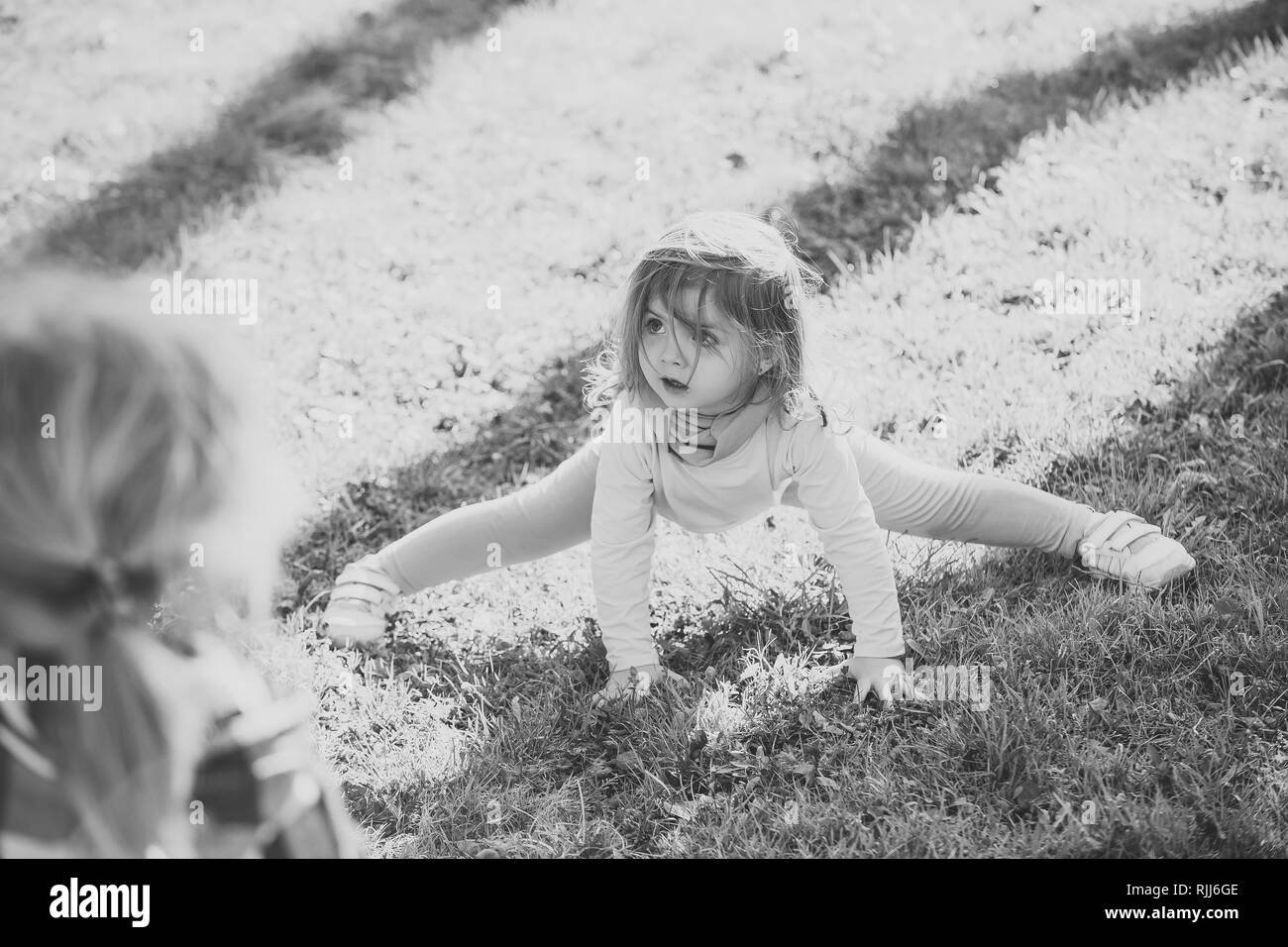 Child split legs Black and White Stock Photos & Images - Alamy