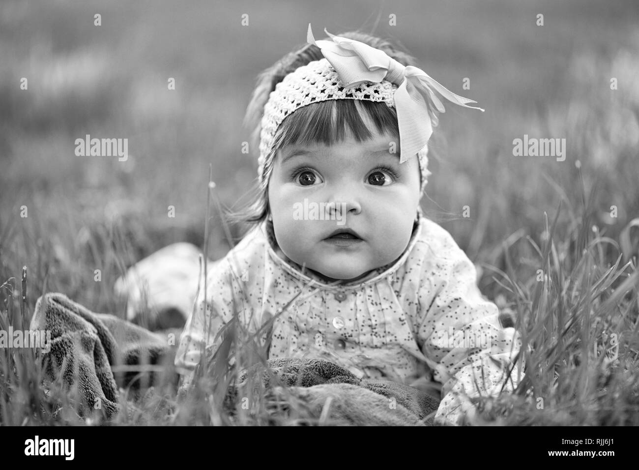 Spring baby cute child Black and White Stock Photos & Images - Alamy