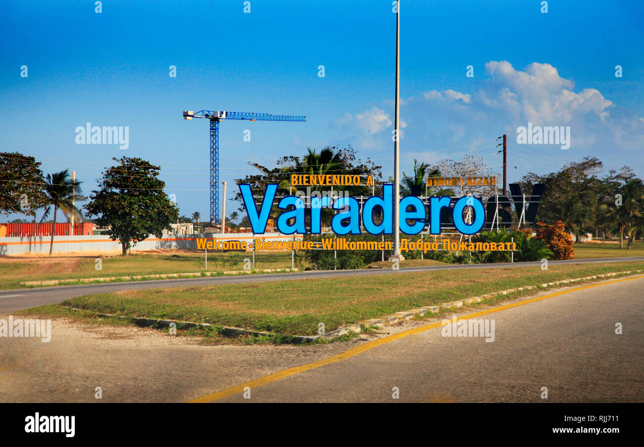 Welcome Sign on Varadero, Cuba Stock Photo - Alamy