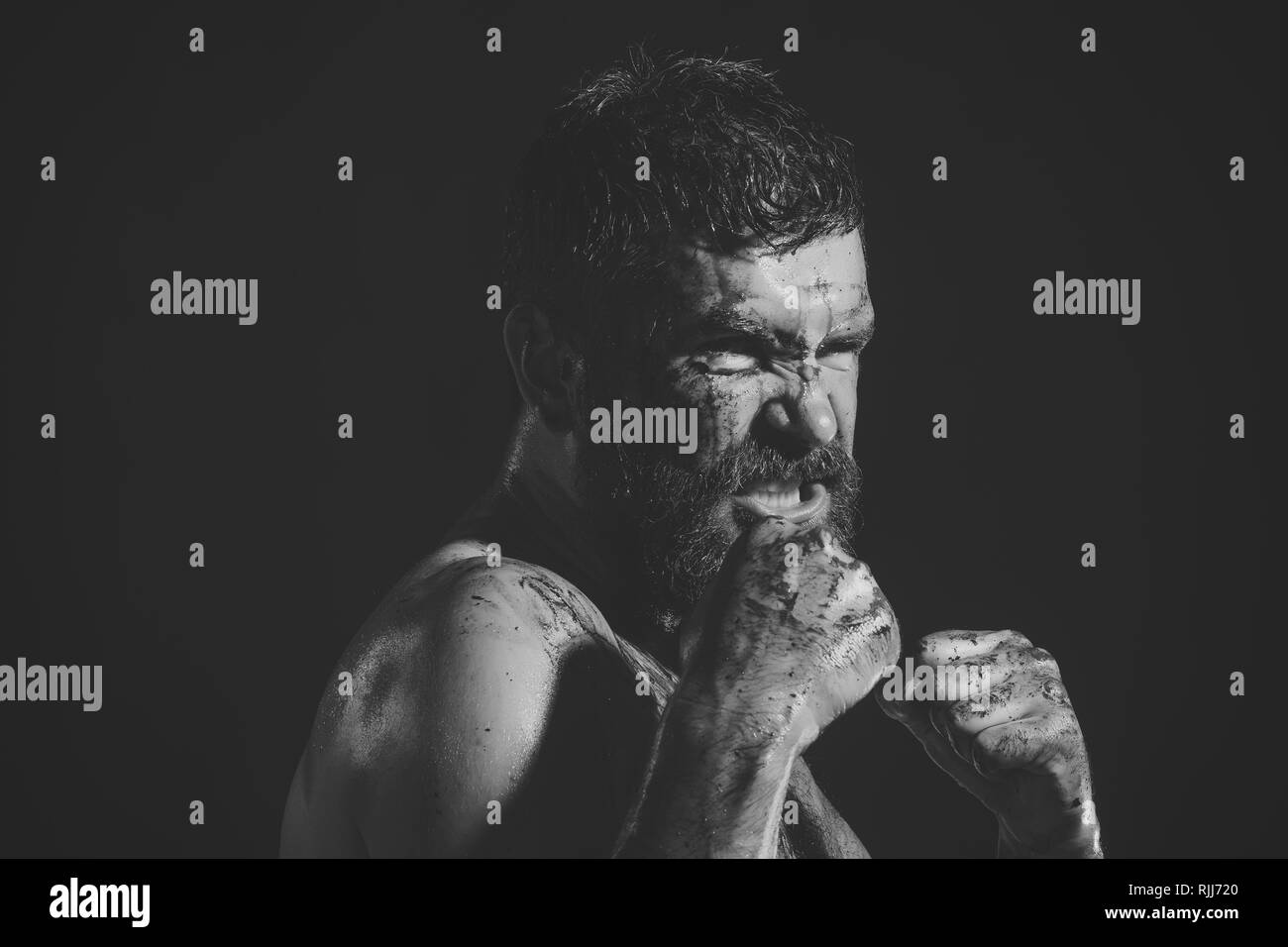 Angry soldier face hi-res stock photography and images - Alamy