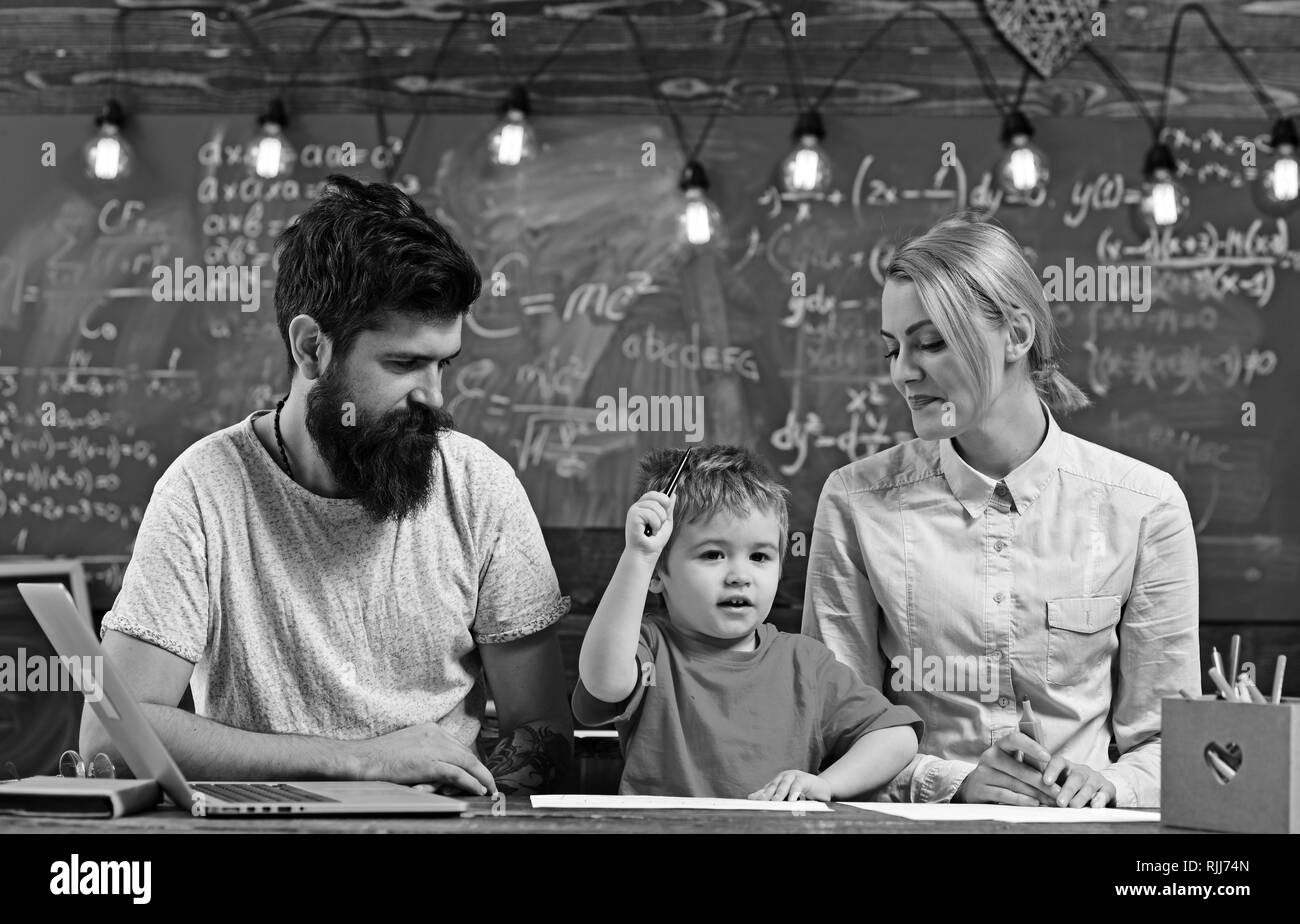 Children's drawing of family on desk hi-res stock photography and ...