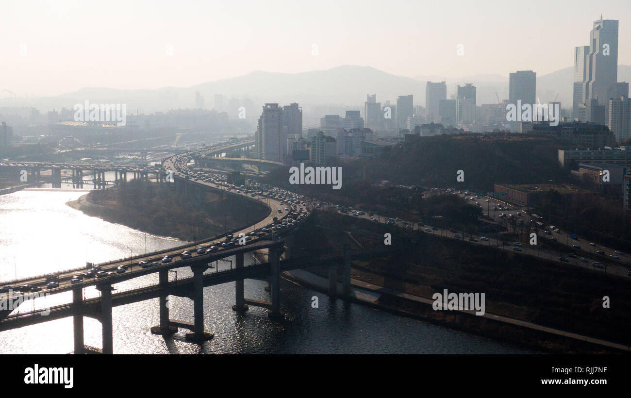 Seoul han river sun drone hi-res stock photography and images - Alamy