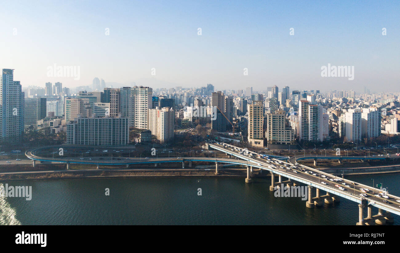 Seoul han river sun drone hi-res stock photography and images - Alamy