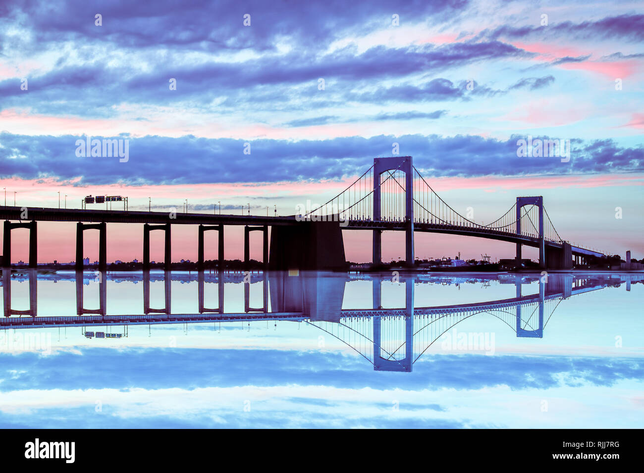 New York City Throgs Neck Bridge from Queens to the Bronx under ...
