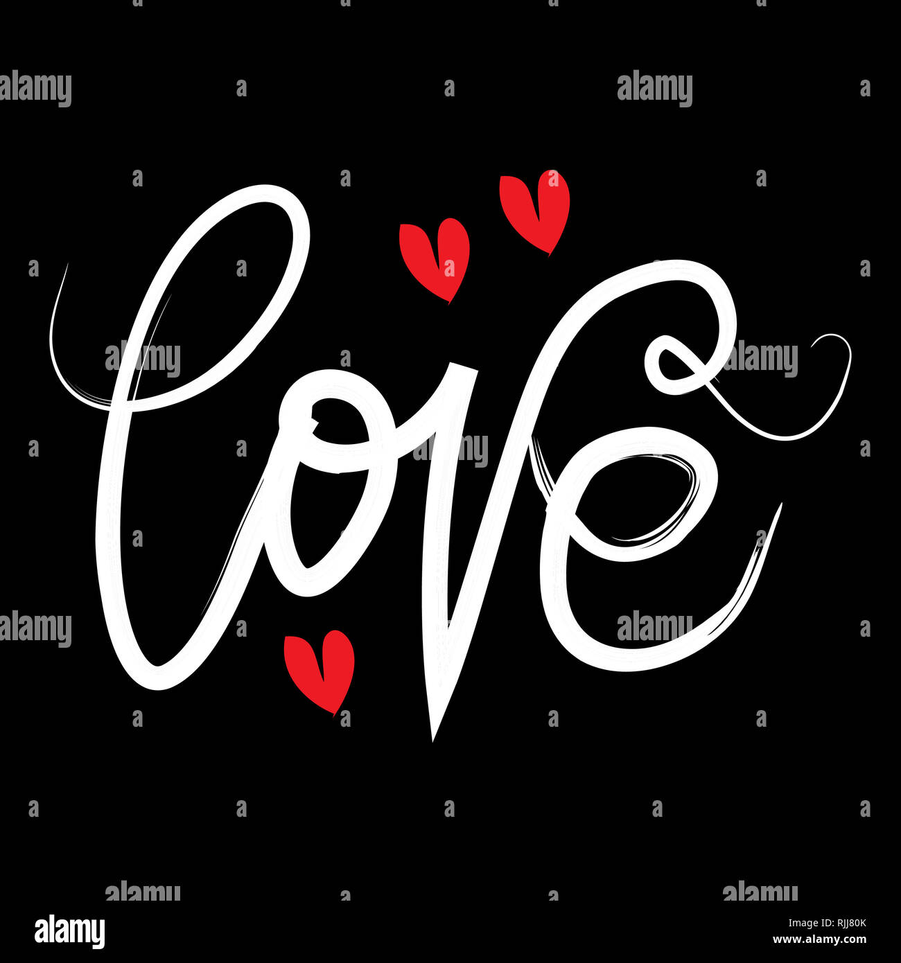 Love hand drawn lettering Stock Photo - Alamy